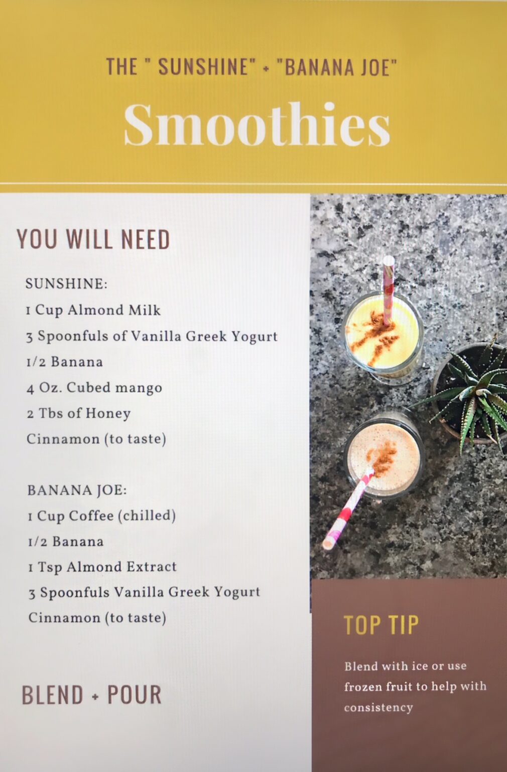 ENERGIZING SMOOTHIES